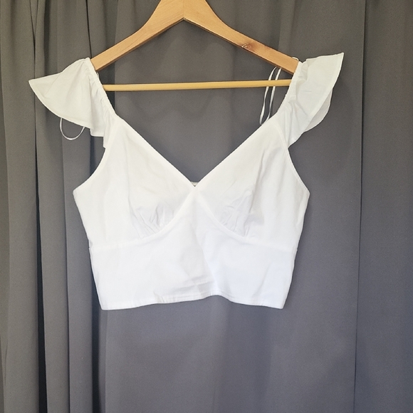 a new day | Tops | White Ruffle Sleeve Womens Top | Poshmark